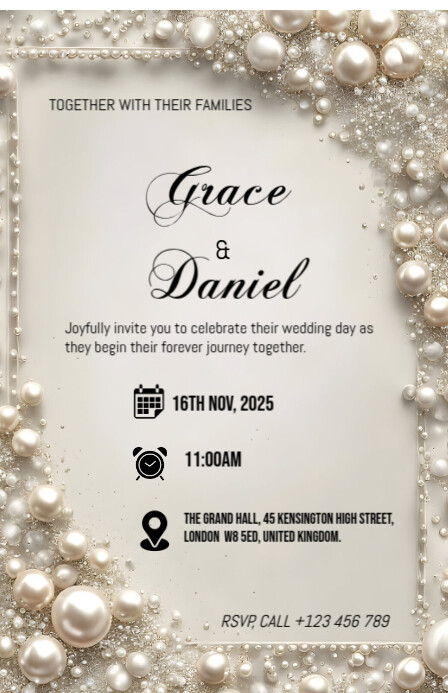 Plantilla de White Typographic Wedding Invitation Card Tabloid ...