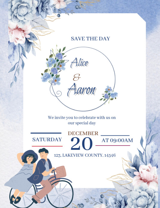 White Typographic Wedding Invitation Cards Flyer (us Letter) Template ...