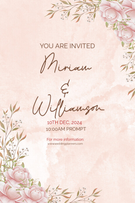 White Typographic Wedding Invitation Templates Poster | PosterMyWall