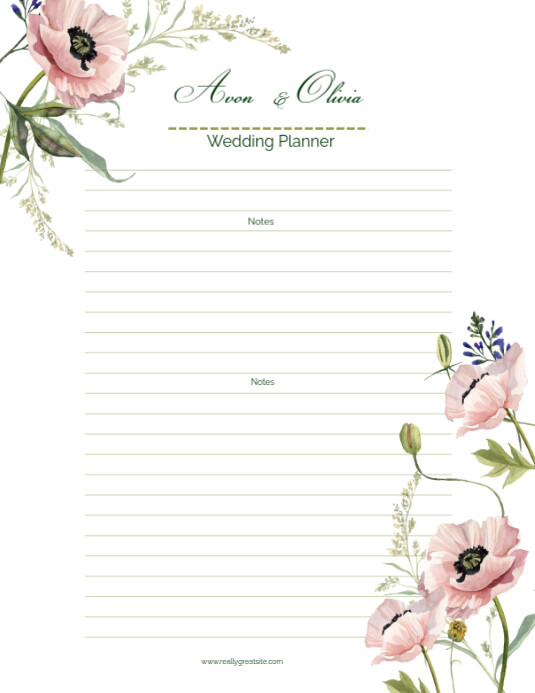 Copy of White Typographic Wedding Notepad Flyer (us Letter) | PosterMyWall