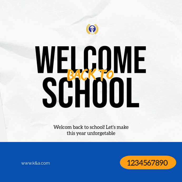 Copy of White Typographic Welcome Back To School Template With Abstract ...
