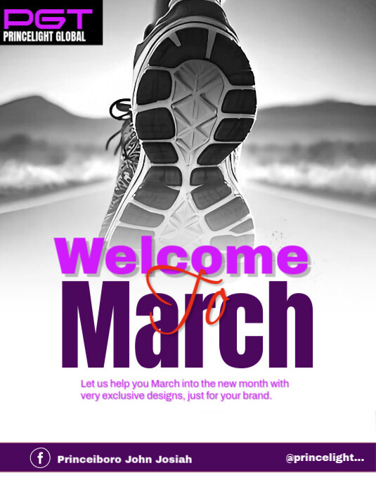 White Typographic Welcome To March Flyer (us Letter) Template ...