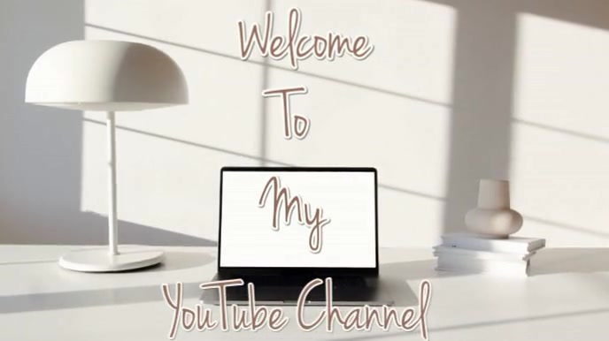 White Typographic Welcome To My Youtube Channel Video Digital Display ...