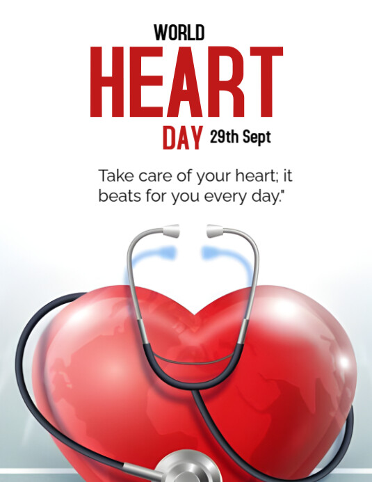 Copy of White Typographic World Heart Day Flyer (us | PosterMyWall