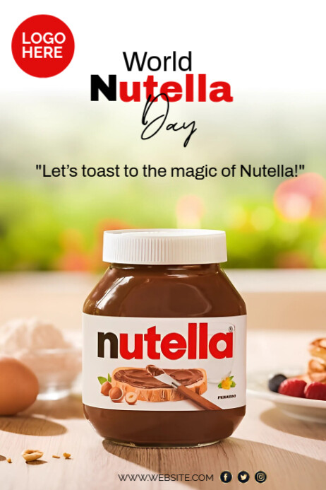 Plantilla de White Typographic World Nutella Day Poster | PosterMyWall