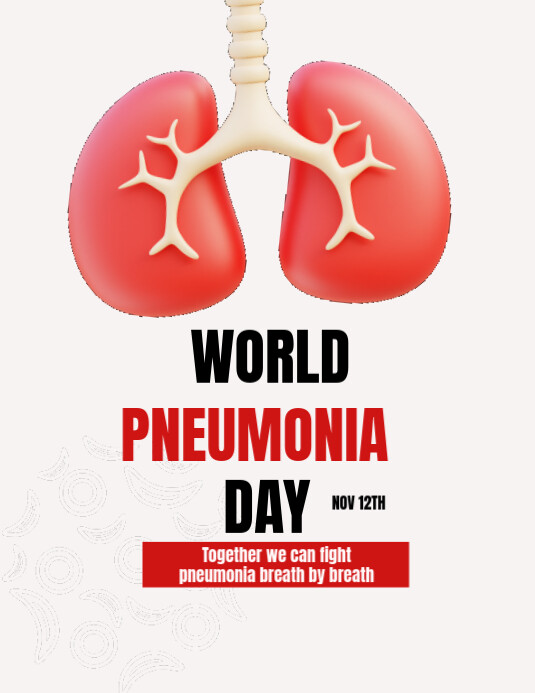 Modèle White Typographic World Pneumonia Day Celebration Flyer (us ...