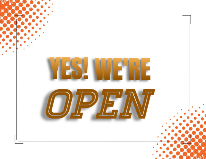 White Typographic Yes We're Open Flyer (us Letter) Template | PosterMyWall