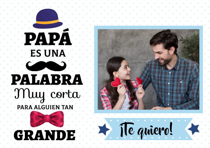 White Typography Cuadro Con Foto Para Papá A Template | PosterMyWall