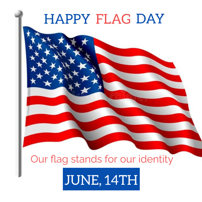 White Typography Flag Day Instagram Post Template | PosterMyWall