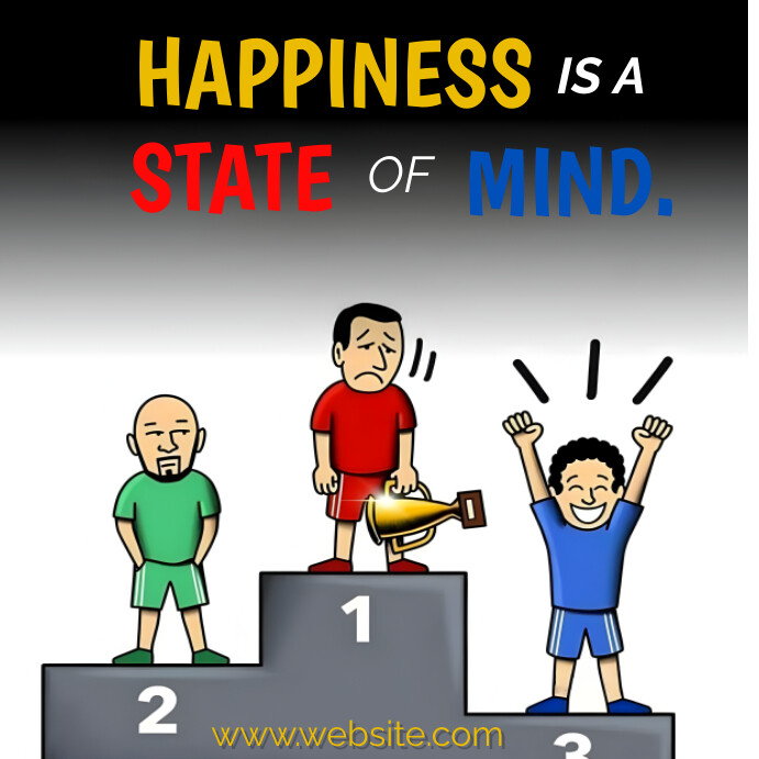 White Typography Happiness Quote Instagram Po Template | PosterMyWall