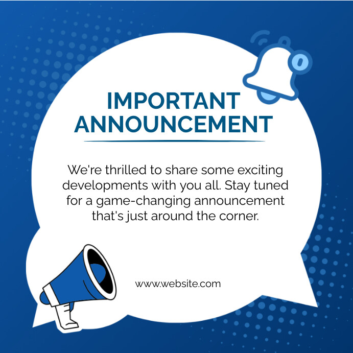 Plantilla de White Typography Important Announcement Notif | PosterMyWall