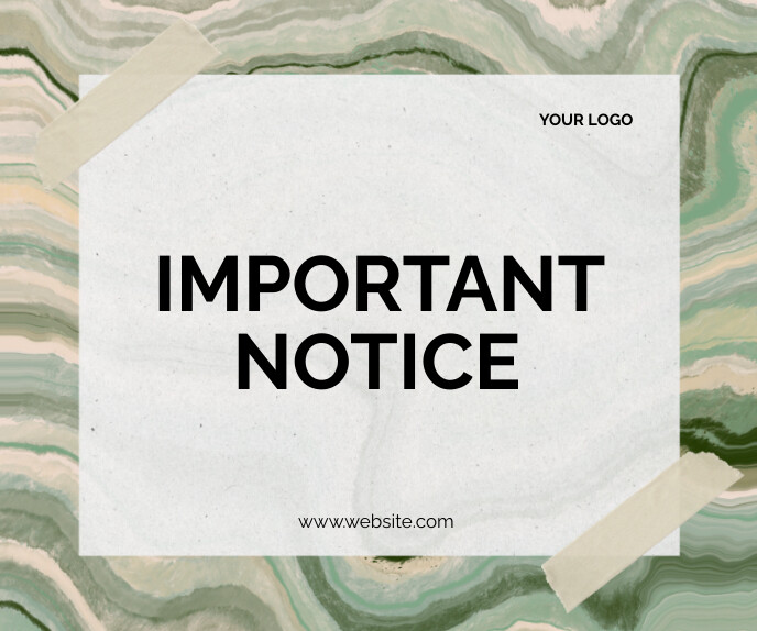 White Typography Important Notice Sign Board Template | PosterMyWall