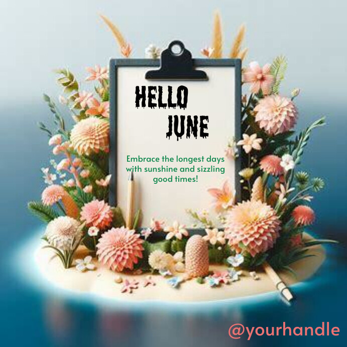 White Typography June Greeting Instagram Post Template | PosterMyWall