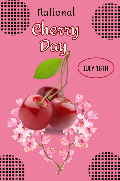 Plantilla de White Typography National Cherry Day Poster | PosterMyWall