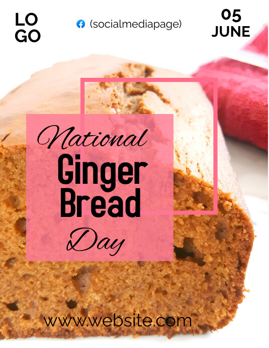 Copy of White Typography National Gingerbread Day Fly | PosterMyWall