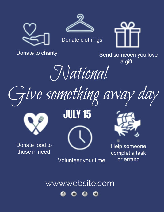 Copy of White Typography National Give Something Away | PosterMyWall