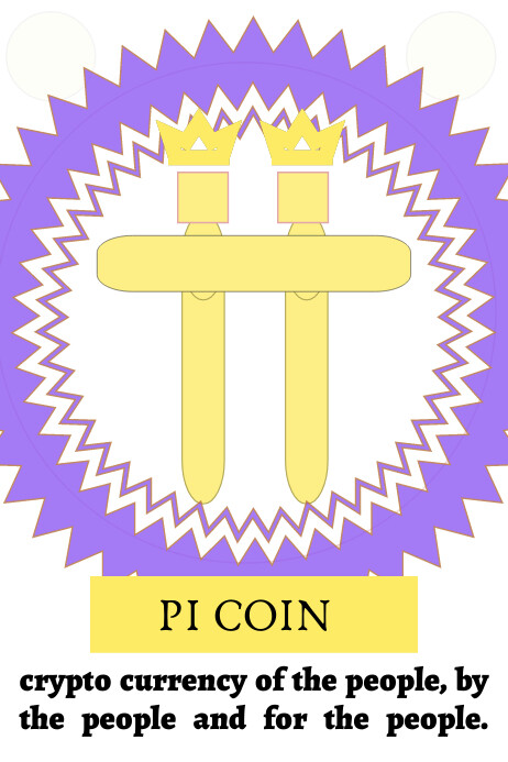 White Typography Pi Coin Logo Design Poster Template | PosterMyWall