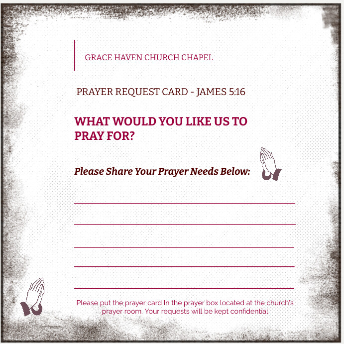 prayer request card poster design Template | PosterMyWall