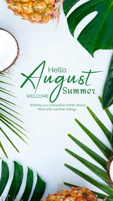 Modèle White Typography Welcome August Digital Disp | PosterMyWall