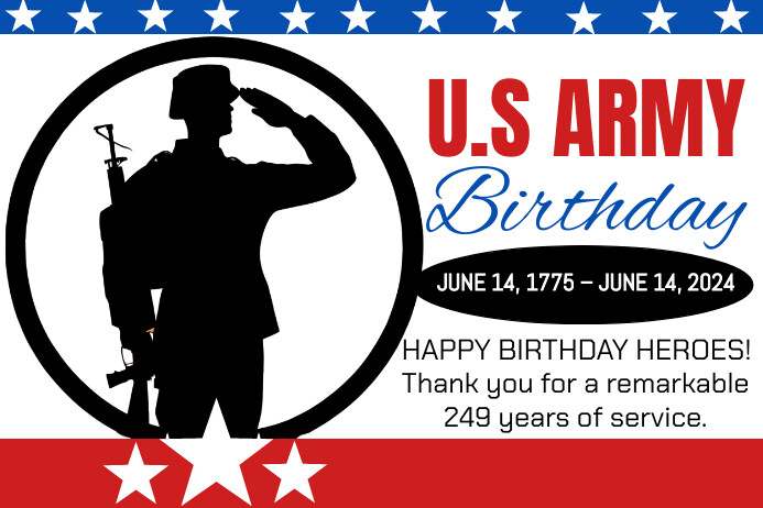 White U.s Army Birthday Poster Template | PosterMyWall