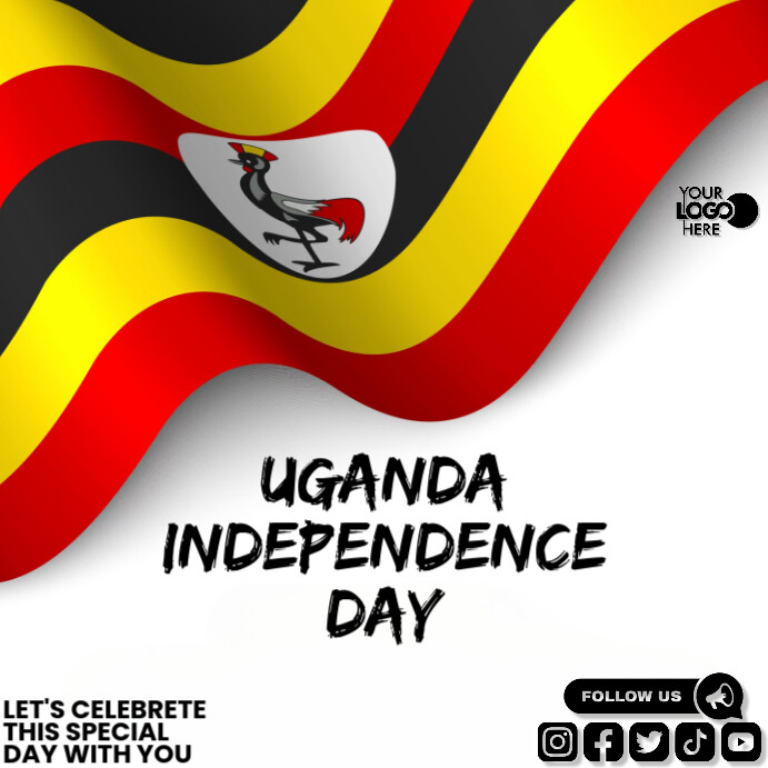 Plantilla de White Uganda Independence Day Instagram Post | PosterMyWall