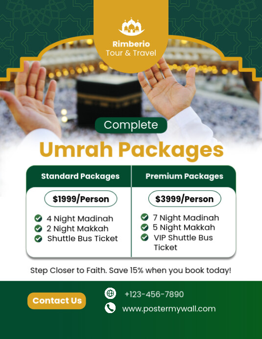 Copy of White Umrah Packages Flyer (us Letter) | PosterMyWall