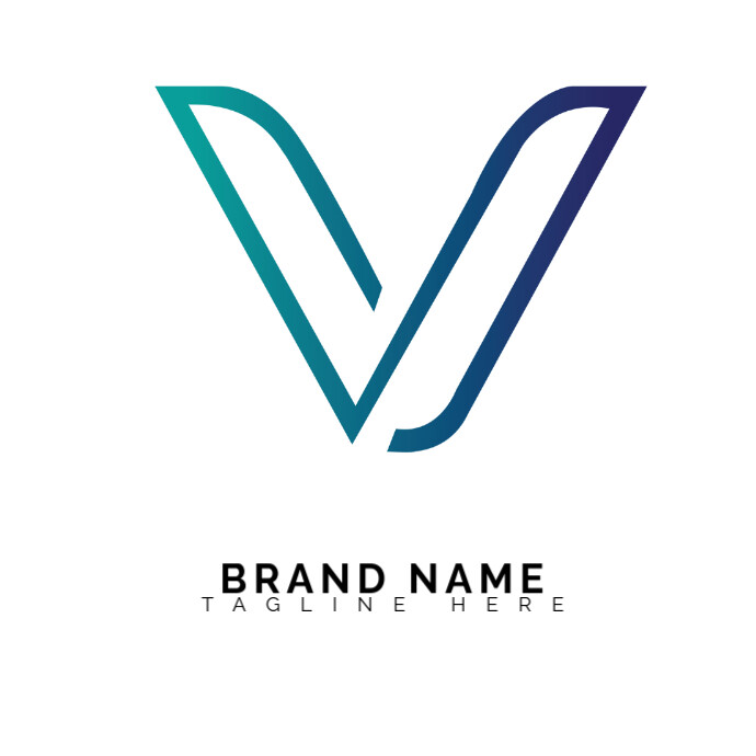 Copy of White V Letter Logo Design Logo | PosterMyWall