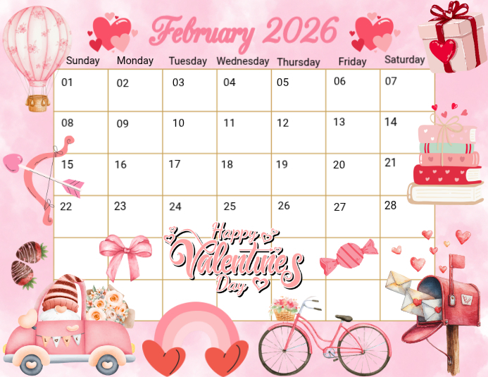 Plantilla de White Valentine's Day Calendar Flyer | PosterMyWall