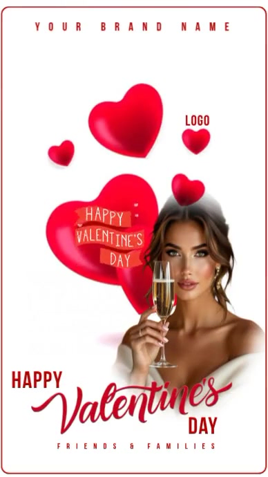 White Valentine's Day Card Instagram Story Template | PosterMyWall