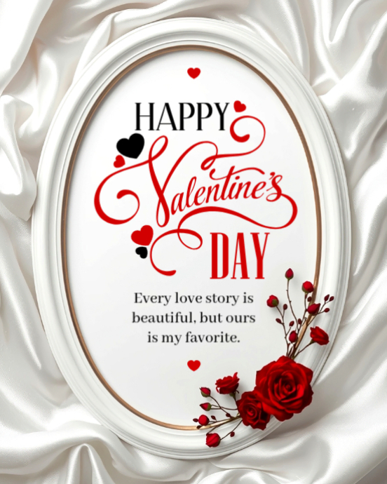 White Valentine's Day Instagram Portrait Template | PosterMyWall