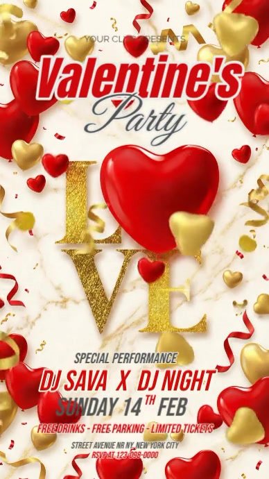 White Valentine's Day Party Instagram Story Video Template | PosterMyWall
