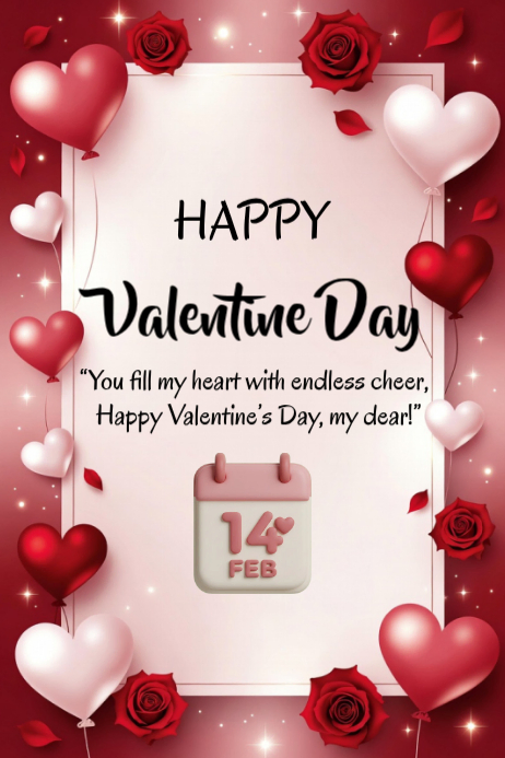 White Valentine's Day Poster Template | PosterMyWall