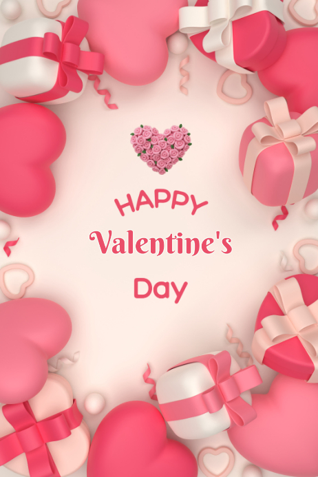 White Valentine's Day Posters Template | PosterMyWall