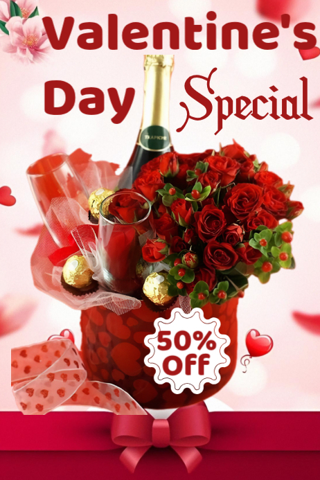 White Valentine's Day Sale Poster Template | PosterMyWall