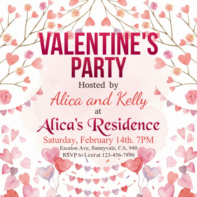 White Valentine's Party Instagram Post Template | PosterMyWall