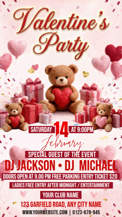 White Valentine's Party Instagram Story Template | PosterMyWall