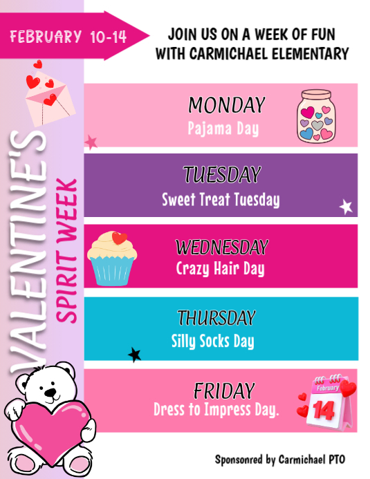 White Valentine's Spirit Week Flyer Template | PosterMyWall