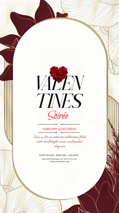 White Valentine Card Instagram Story Template | PosterMyWall