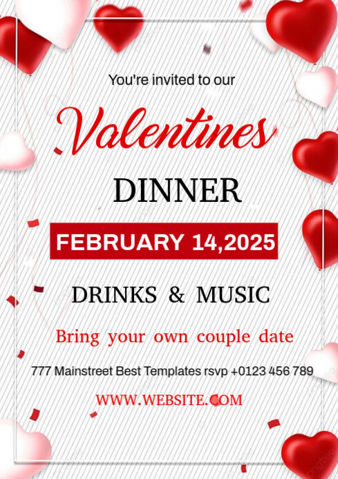 Copy of White Valentine Dinner Post A4 | PosterMyWall