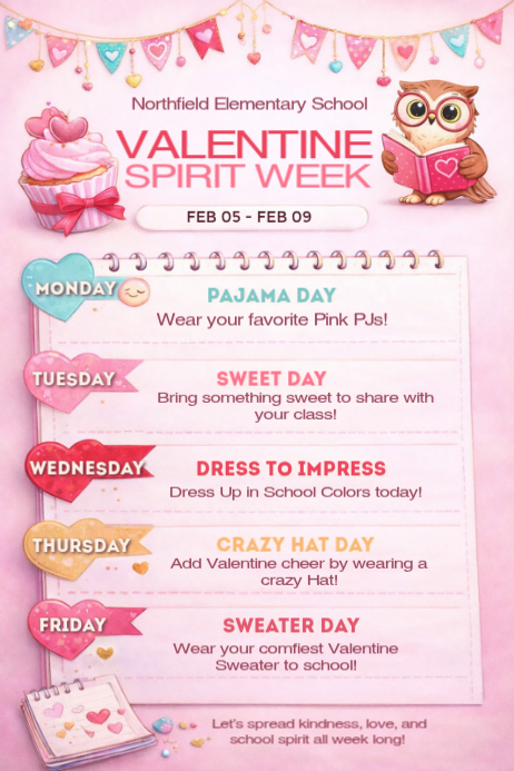 White Valentine Spirit Week Poster Template | PosterMyWall