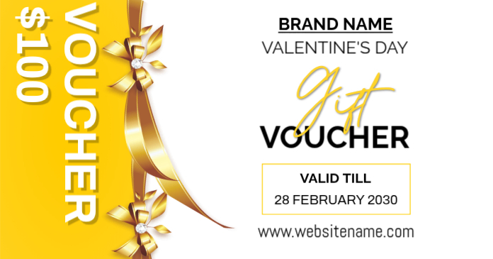 White Valentines Day Gift Voucher Facebook Shared Image Template ...
