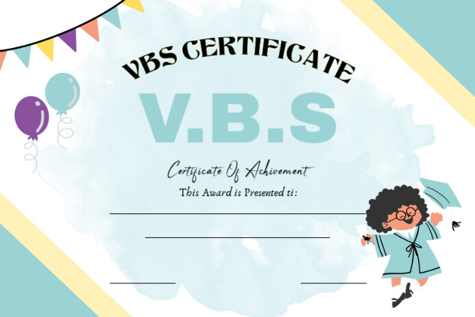 White Vbs | Vbs Certificate | Poster Template | PosterMyWall