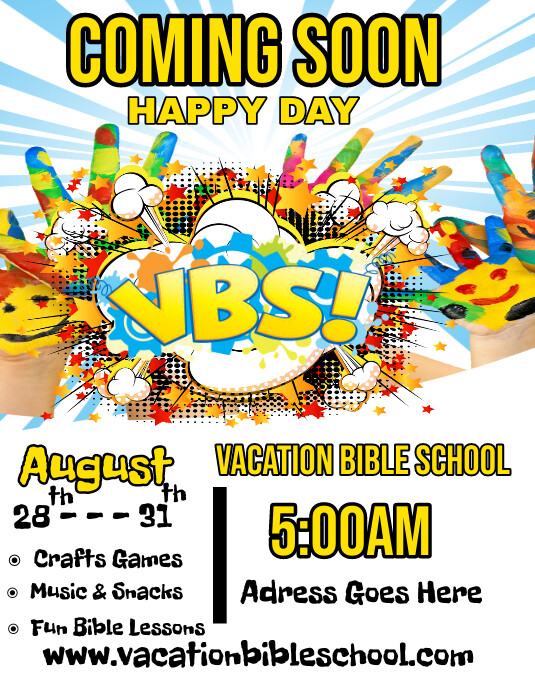 Copy of White Vbs Flyer (us Letter) | PosterMyWall