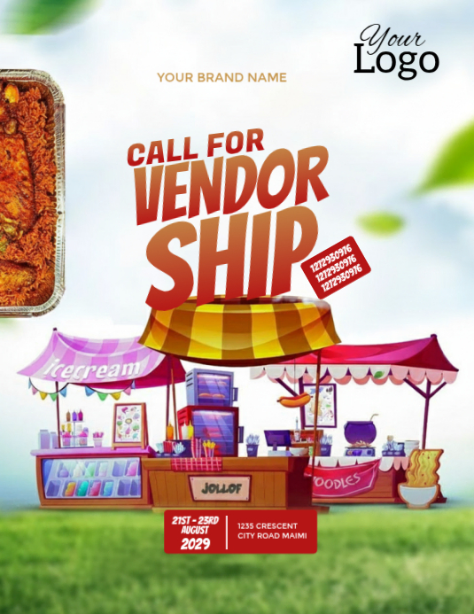 White Vendor Fair Flyer Template | PosterMyWall
