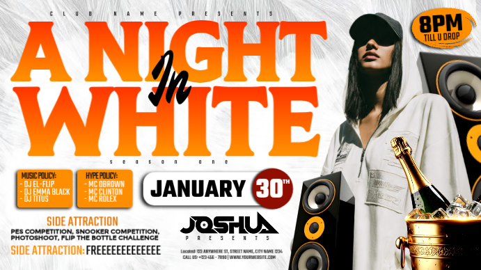 White Vibes All Night Template | PosterMyWall