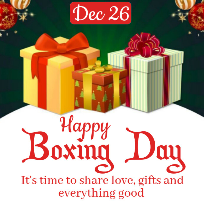 White Vintage 2024 Boxing Day Celebration Instagram Post Template ...