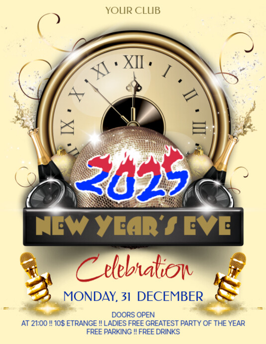 White Vintage 2025 New Year Flyer (us Letter) Template | PosterMyWall