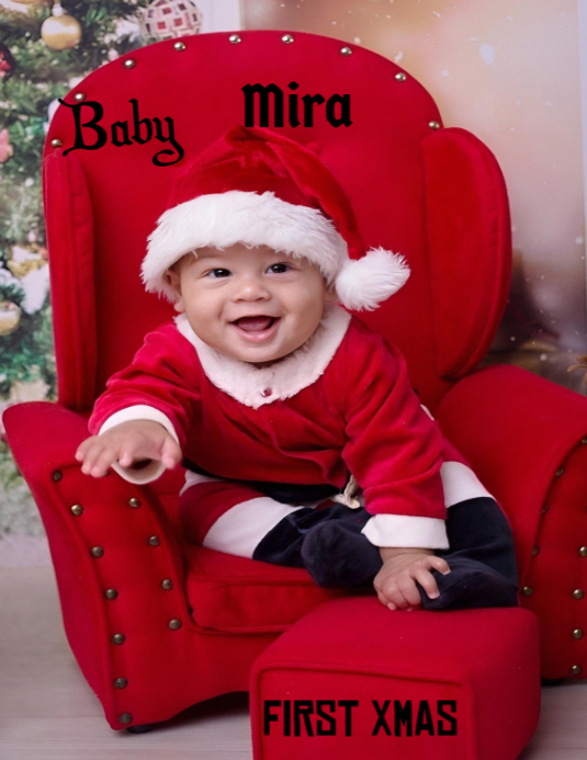 Copy of White Vintage Baby First Christmas Poster Flyer (us Letter ...