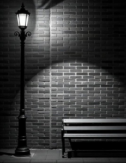 White Vintage Classic Street Lamp And Bench Flyer (us Letter) Template ...