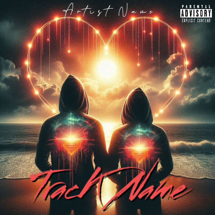 White Vintage Couple Love Beach Mixtape Cover Album Cover Template ...